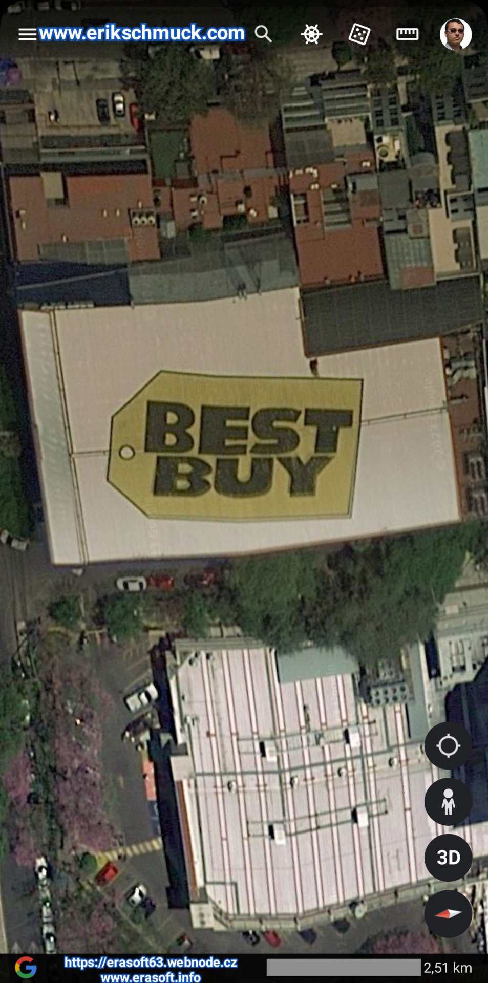 Logos on satellite view - ERASOFT